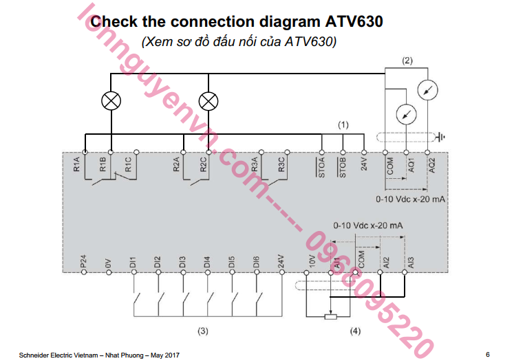 6 bước đấu nối và cài đặt biến tần Altivar 630 ATV630 Schneider đơn ...